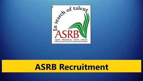 Asrb Recruitment 2023 368 Principal Scientist And Senior Scientist Posts