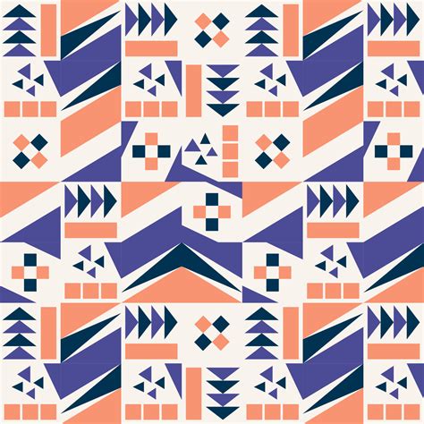 Blue Pink Abstract Geometric Pattern Background Colorful Vector Circle Triangle And Square