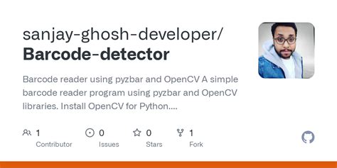 github sanjay ghosh developer barcode detector barcode reader using