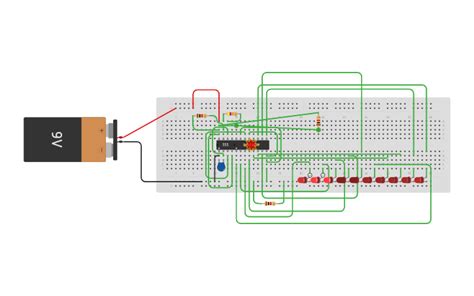 Circuit Design 74hc4017 Chasing Led Tinkercad