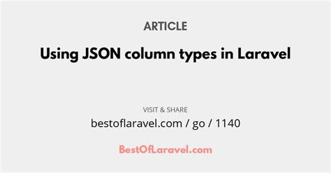 Using Json Column Types In Laravel