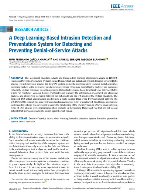 Pdf A Deep Learning Based Intrusion Detection And Preventation System