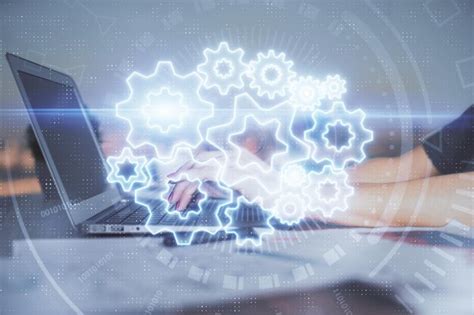 Premium Photo Multi Exposure Of Woman Hands Typing On Computer And Business Theme Hologram