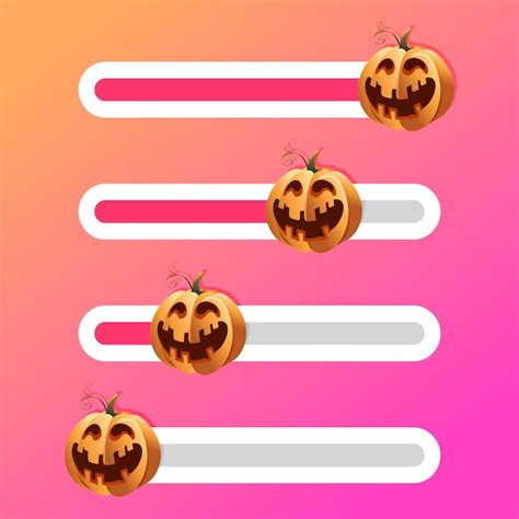 Premium Vector Halloween Pumpkin On Slider Bar Interface Indicator