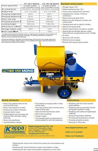 Plastering Pump Spray Fireproofing Machine For Fire Proofingspray