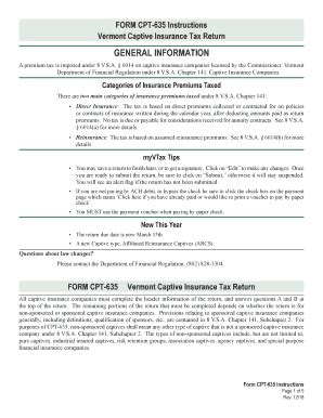 Fillable Online Tax Vermont Fillable Online Tax Vermont Form CPT 635