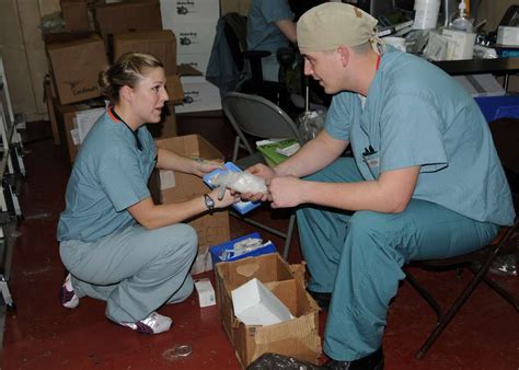 Hospital Corpsman 3rd Class Bridgette Short Left And Hospital