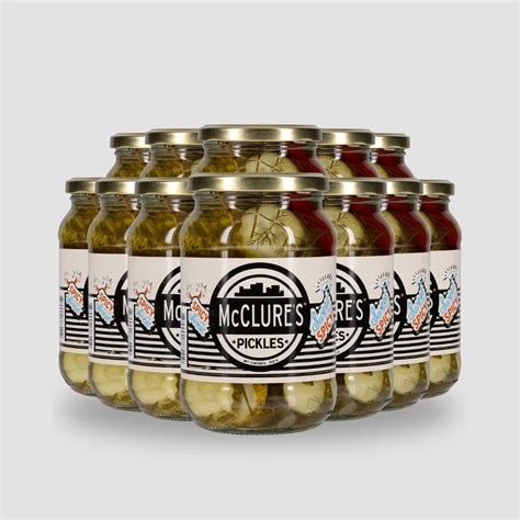 Mcclures Sweet And Spicy Crinkle Cut Pickles 12 Jar Case Cook And Nelson
