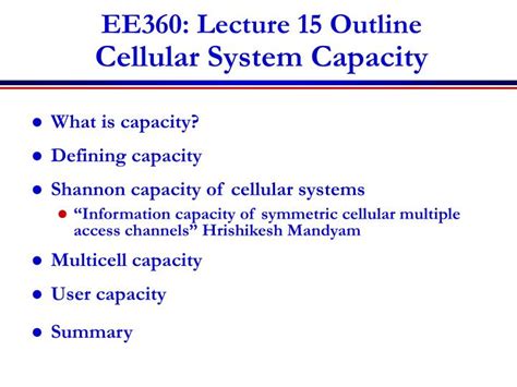 Ppt Ee360 Lecture 15 Outline Cellular System Capacity Powerpoint