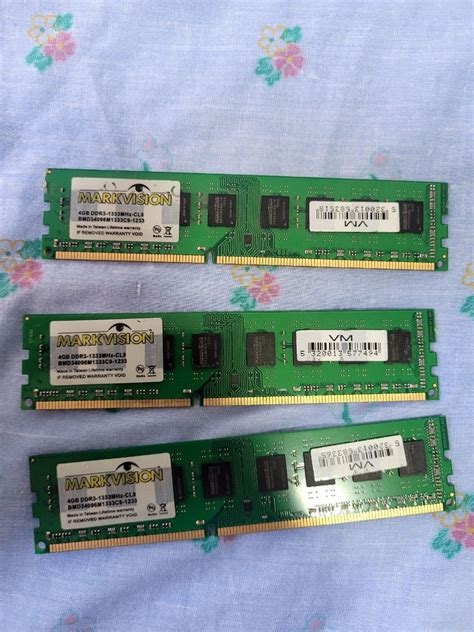 Memória Ram Ddr3 12gb 1333mhz 3x4 3 Pentes De Memória Ram 4gb