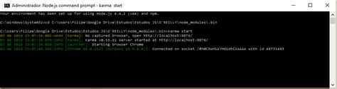 Angularjs Karma Start Does Not Show Any Output On The Console