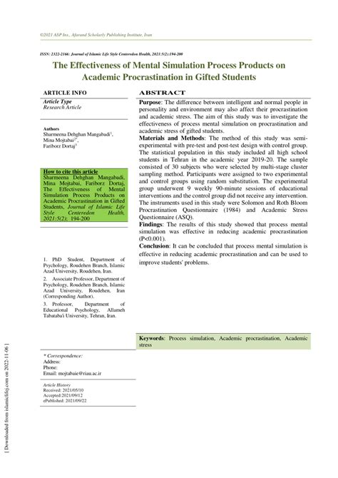 Pdf The Effectiveness Of Mental Simulation Process Products On