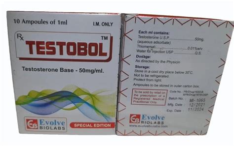 50mg Testobol Testosterone Injection Packaging Size 10 Ampoules Of