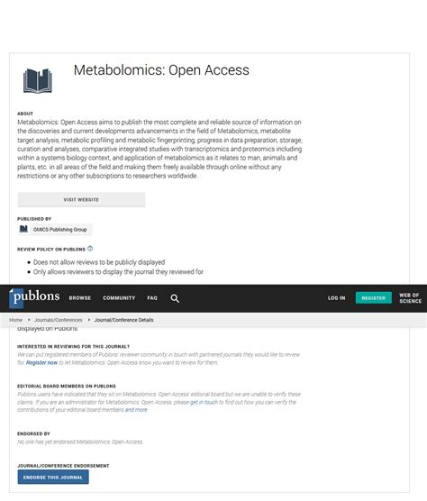 Metabolomicsopen Access Open Access Journals