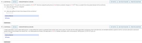 Solved [ 2 85 Points] Oscolphys2016 5 1 Wa 004 A What Is