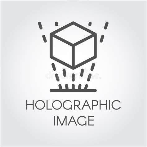 Black Line Icon Virtual Hologram Projection Digital Technology Future