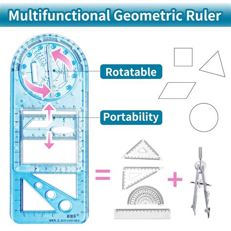 Multifunctional Geometric Ruler Mathematical Geometric Ruler Template