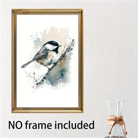 우아한 수채화 새와 나뭇가지 캔버스 아트 거실 침실 사무실 및 카페용 액자 없는 벽 장식 Temu
