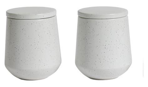 Buy Habitat Addison 2 Piece Storage Canister White Food Storage Argos