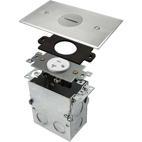 Floor Box 1 Gang W 20a Tamper Weather Resistant Receptacle