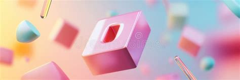 Creative Typography Background With Floating 3d Letters And Abstract Shapes Designed For Modern