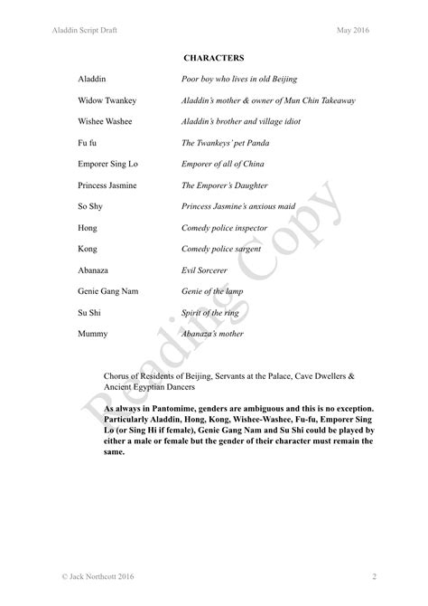 Aladdin Pantomime Script Docslib