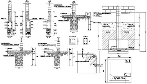 Rcc Column Footing Structure 2d Autocad Drawing Artofit