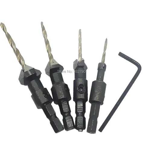 Pc Hss Countersink Drill Bit Set Quick Change Hex Shank Screw