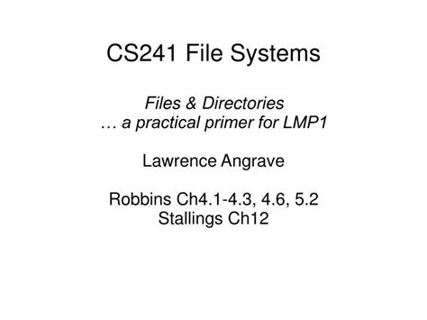 ppt cs241 file systems powerpoint presentation free download id