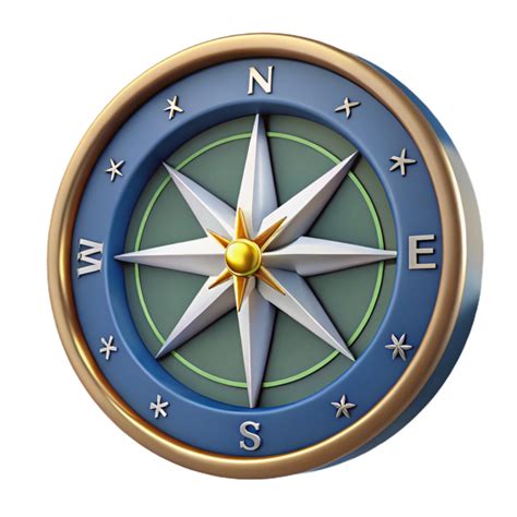 3d Compass Rose Navigation Guide Direction Orientation 54586625 Png