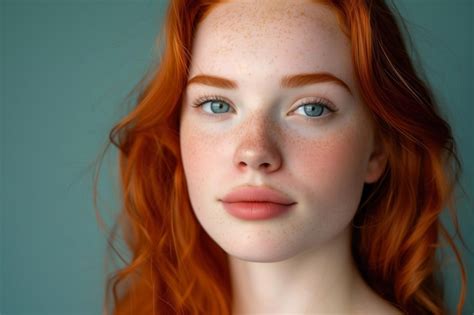 Premium Photo Close Up Shot Of A Good Looking Girl Redhead With