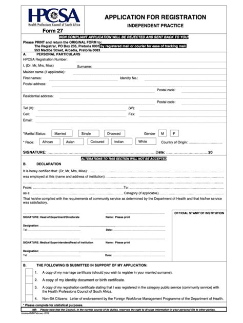 2019 ZA HPCSA Form 27 Fill Online Printable Fillable Blank PdfFiller