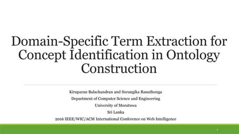 Domain Specific Term Extraction For Concept Identification In Ontology