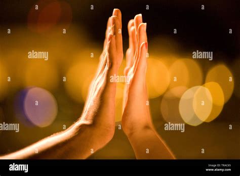 Beautiful Close Up Shot Of The Hands Opposite One Another Almost