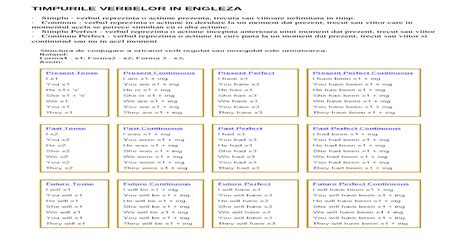 Timpurile Verbelor In Engleza Docx