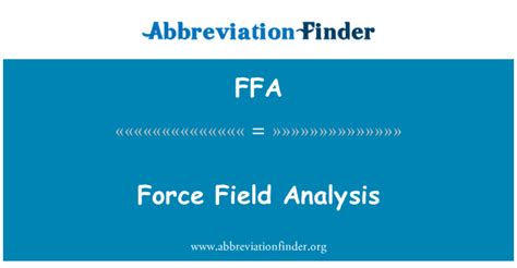 Ffa Stands For Force Field Analysis Abbreviation Finder