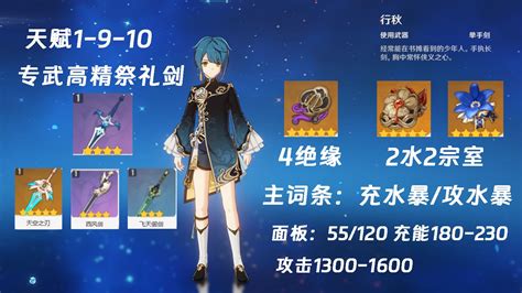 原神行秋培养攻略 哔哩哔哩
