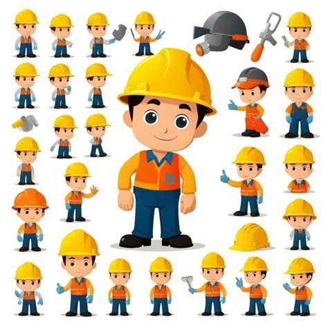 Workplace Safety Vector Set White Background Isolated A High Premium
