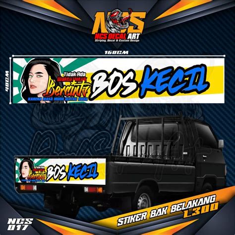 Stiker Decal Pintu Bak Belakang BOS KECIL All Pick Up L300 FUTURA