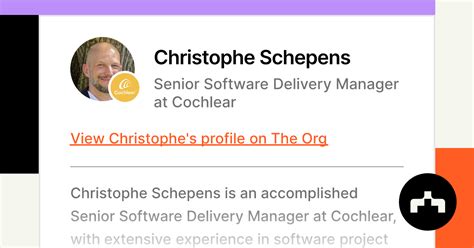 Christophe Schepens Senior Software Delivery Manager At Cochlear The Org