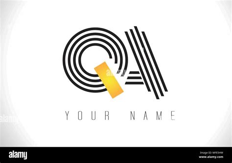 Qa Black Lines Letter Logo Creative Line Letters Design Vector