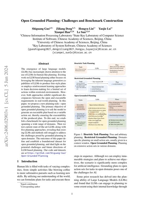 Pdf Open Grounded Planning Challenges And Benchmark Construction