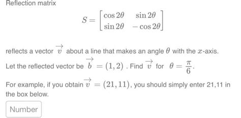 Solved Reflection Matrix S Cos 2e Sin 20 Sin 20 Cos 20