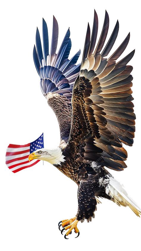 Premium Photo Bald Eagle Clutching American Flag