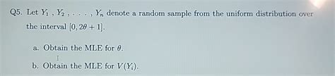 q5 ﻿let y1 y2 yn ﻿denote a random sample from