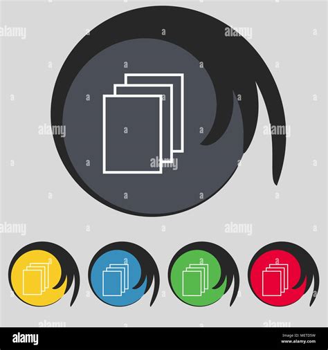 Copy File Sign Icon Duplicate Document Symbol Set Of Coloured Buttons