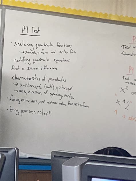 P4 Test Sketching Quadratic Functions Test O StudyX