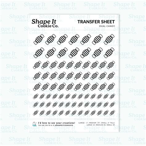 Oval Candy Transfer Sheet Shape It Cookie Co