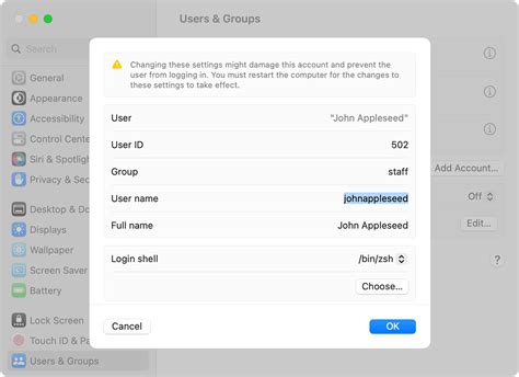 Change The Name Of Your MacOS User Account And Home Folder Apple