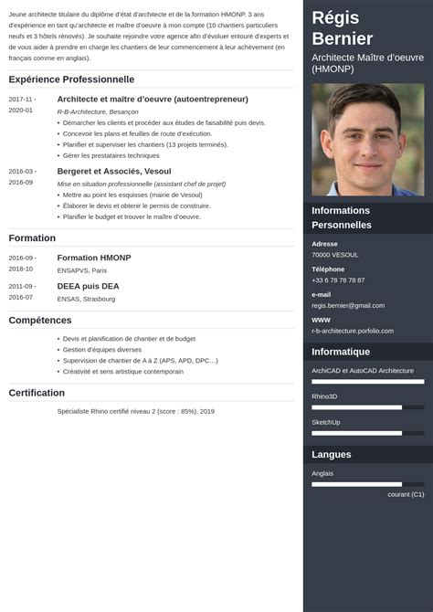 Exemple De Cv Darchitecte Et Conseils De Rédaction